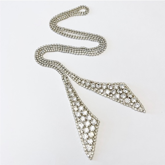 Accessories | Vintage Rhinestone Belt Showgirl Lariat Necklace | Poshmark